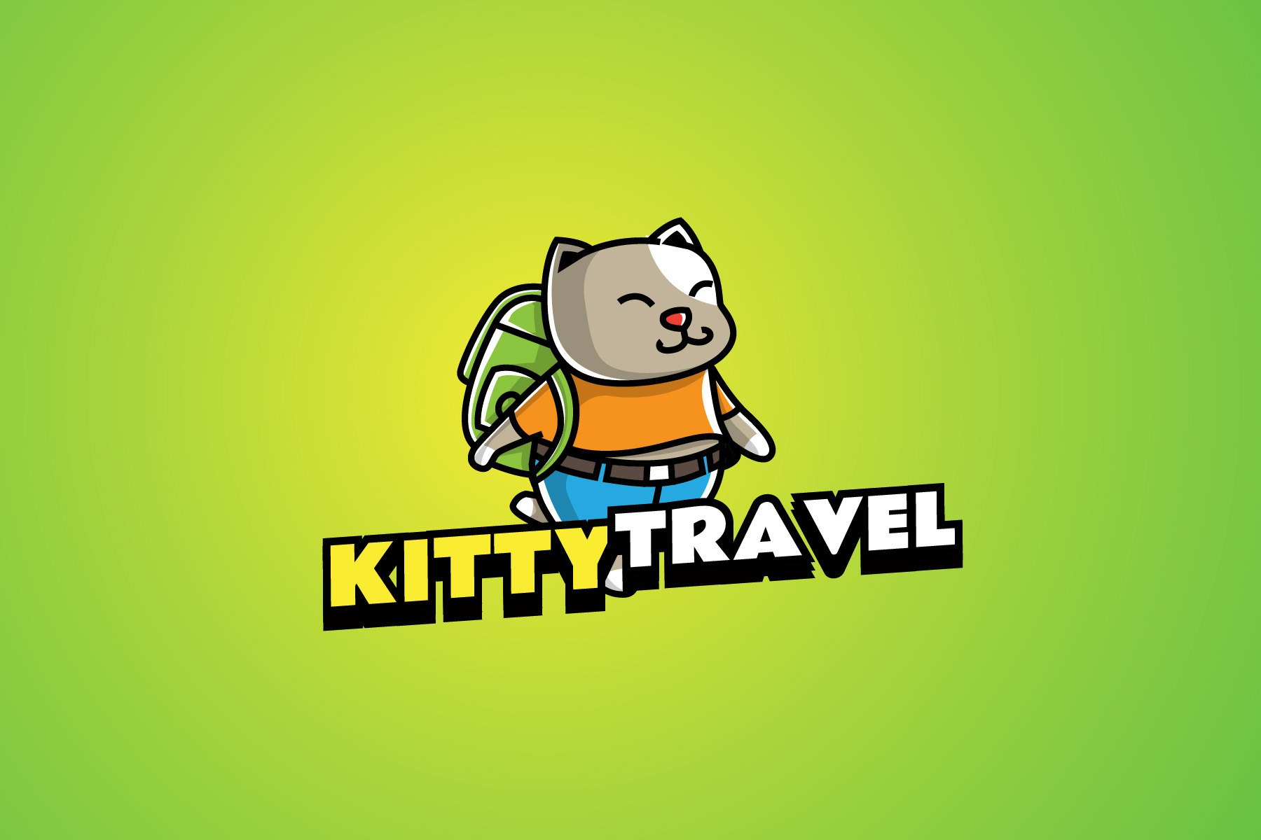 kitty travel - Mascot Logo | Branding & Logo Templates ~ Creative Market