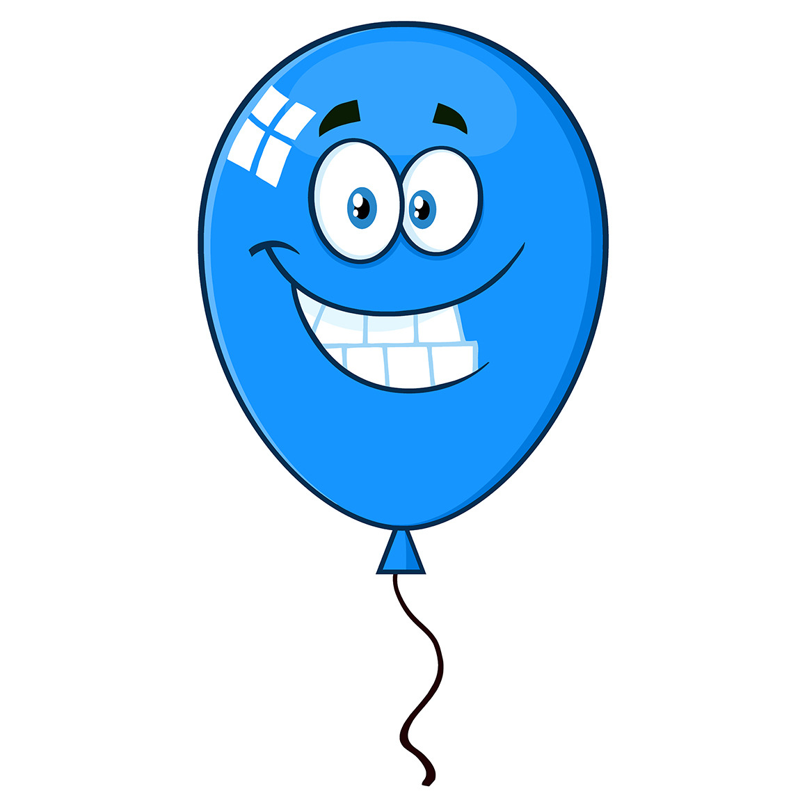 Smiling Blue Balloon Character, a Decorative Illustration by HitToon