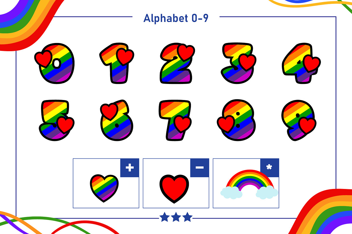 Rainbow Pride Color fonts, a Font by Fox7 By Rattana