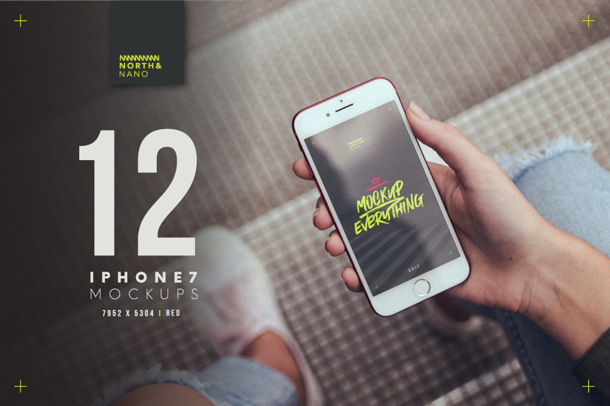 iPhone7 RED PSD Mockups, an iPhone Mockup by North&Nano