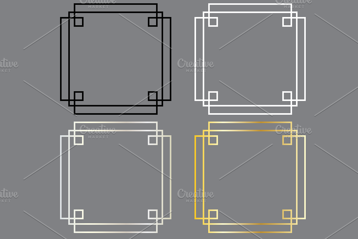 Square Fretwork Frames, a Pattern Graphic by Melissa Held Designs