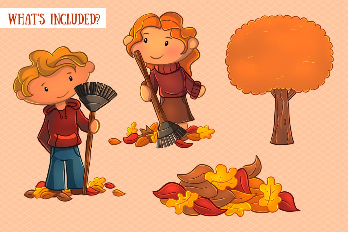Cute Fall Leaves Clip Art Collection, an Illustration by Keepin' It Kawaii