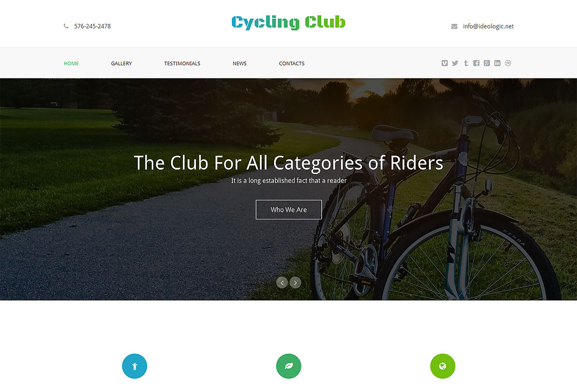 Cycling Club One Page Theme, a HTML Template by IceTemplates | Creative ...