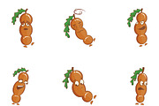 Illustration Of Tamarind Sticker Set, a Food Illustration by Nisha Droch