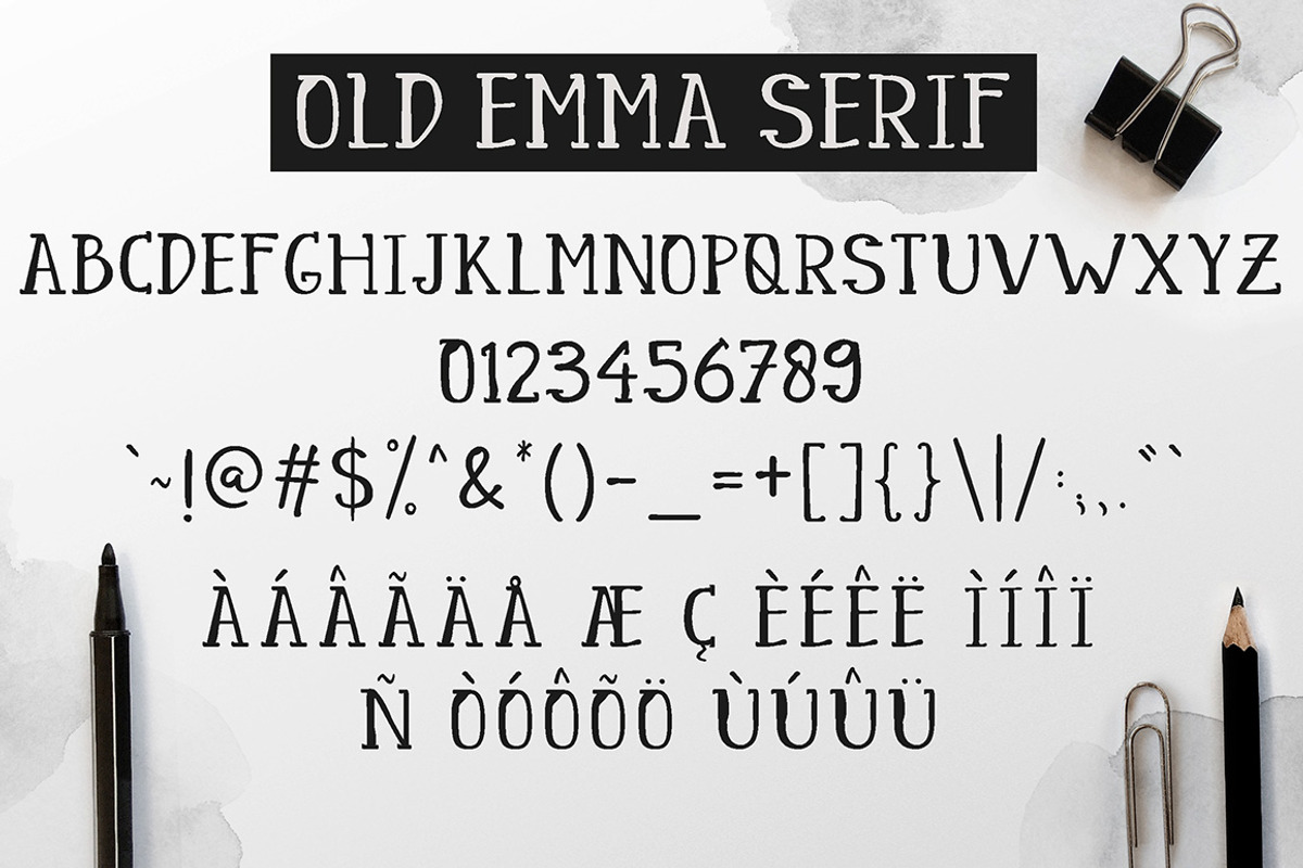 Old Emma Script, a Script Font by BlueRobinDesignShop