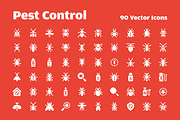 90 Pest Control Vector Icons, a Solid Icon by Vectors Market