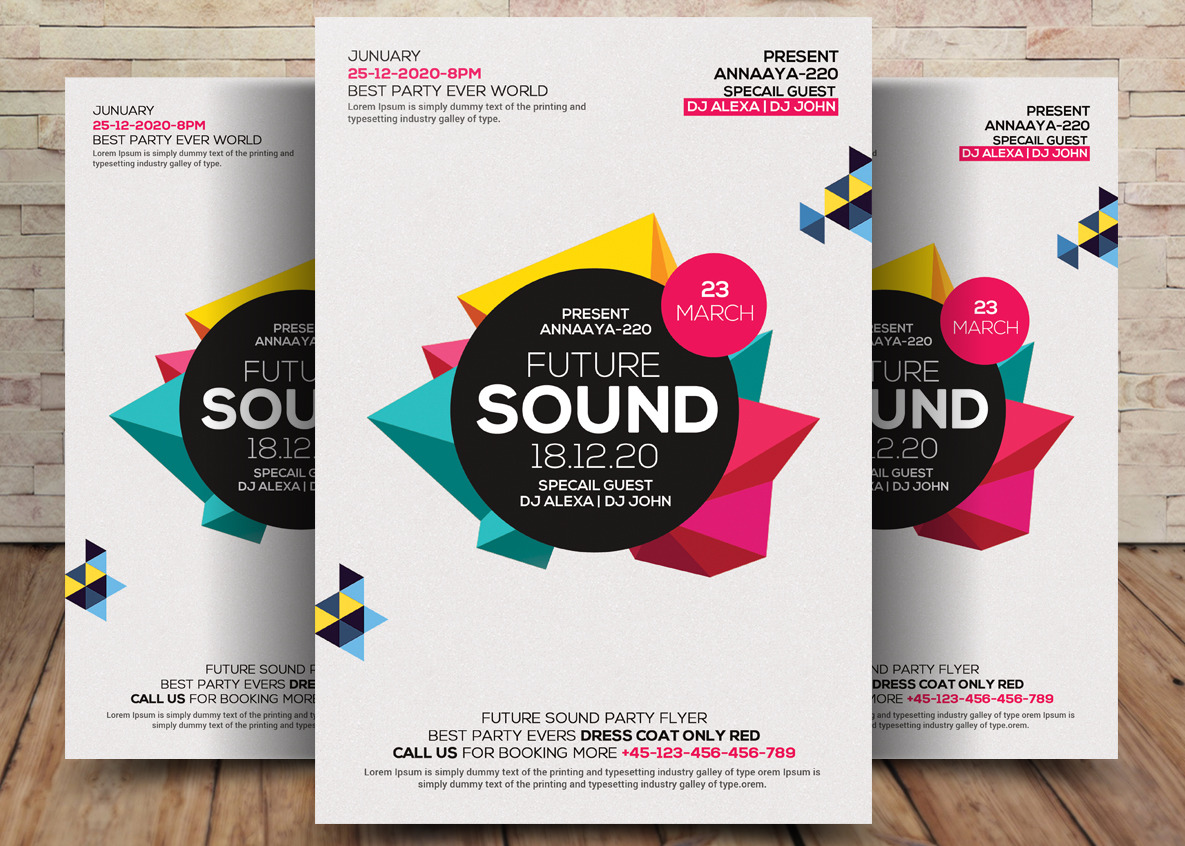 Future Sound Party Flyer | Flyer Templates ~ Creative Market