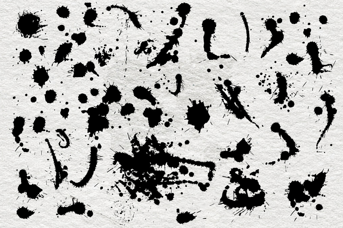 Ink blots set + 10 Backgrounds., a Texture Illustration by redstudio