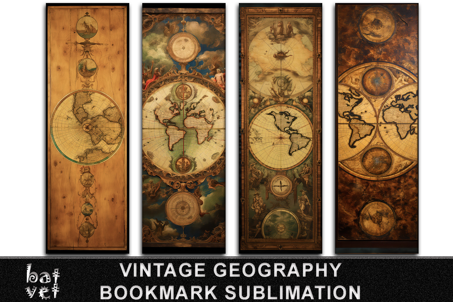 Vintage Geography Bookmark PNG | World Bookmark Sublimation | Creative ...