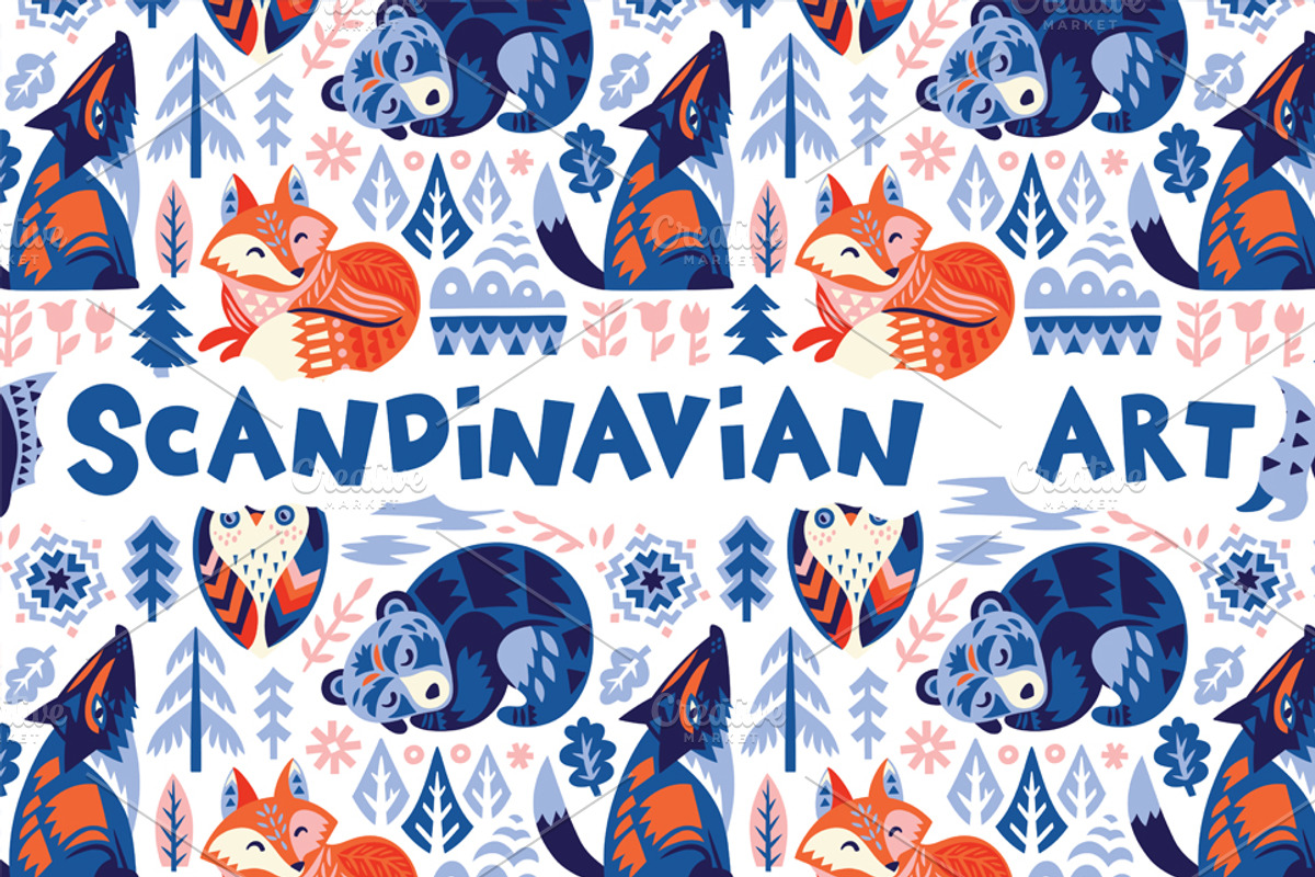Scandinavian art, a Pattern Graphic by PenguinHouse