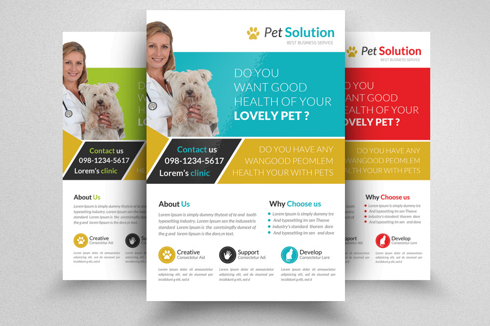Pet Care Flyer, a Flyer Template by Psd Templates