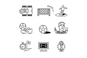 Soccer game signs set | Outline Icons ~ Creative Market