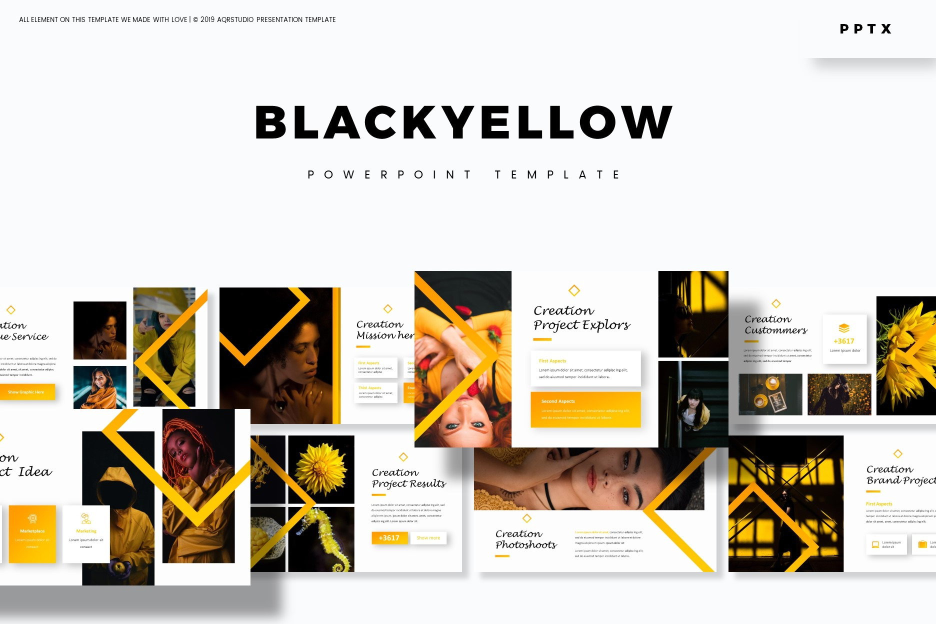 Black Yellow - Powerpoint Template, a Presentation Template by AQR Studio