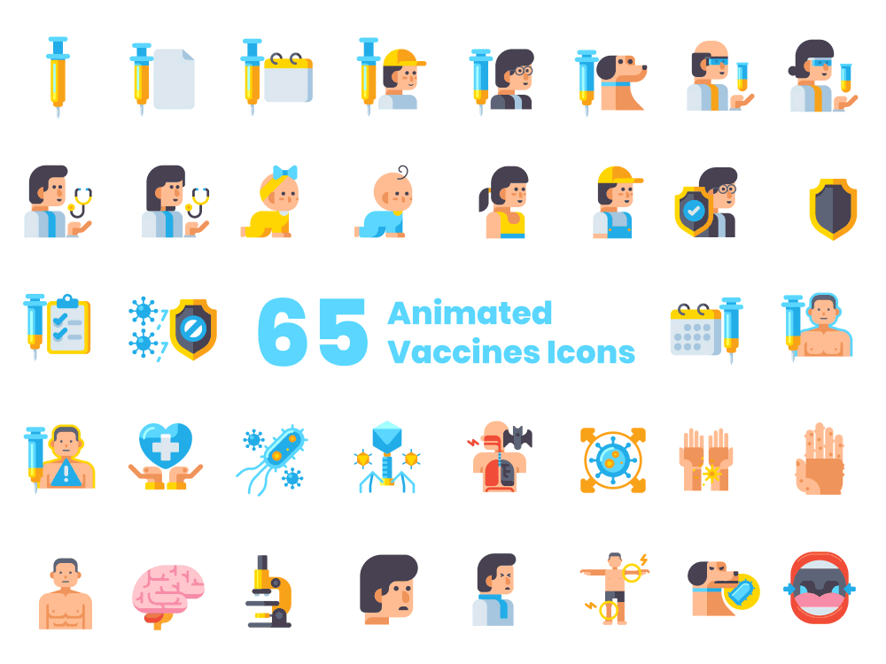 Animated Vaccine Icons, an Icon by Flat Icons | Creative Market
