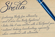 Sheila Regular, a Script Font by Laura Worthington