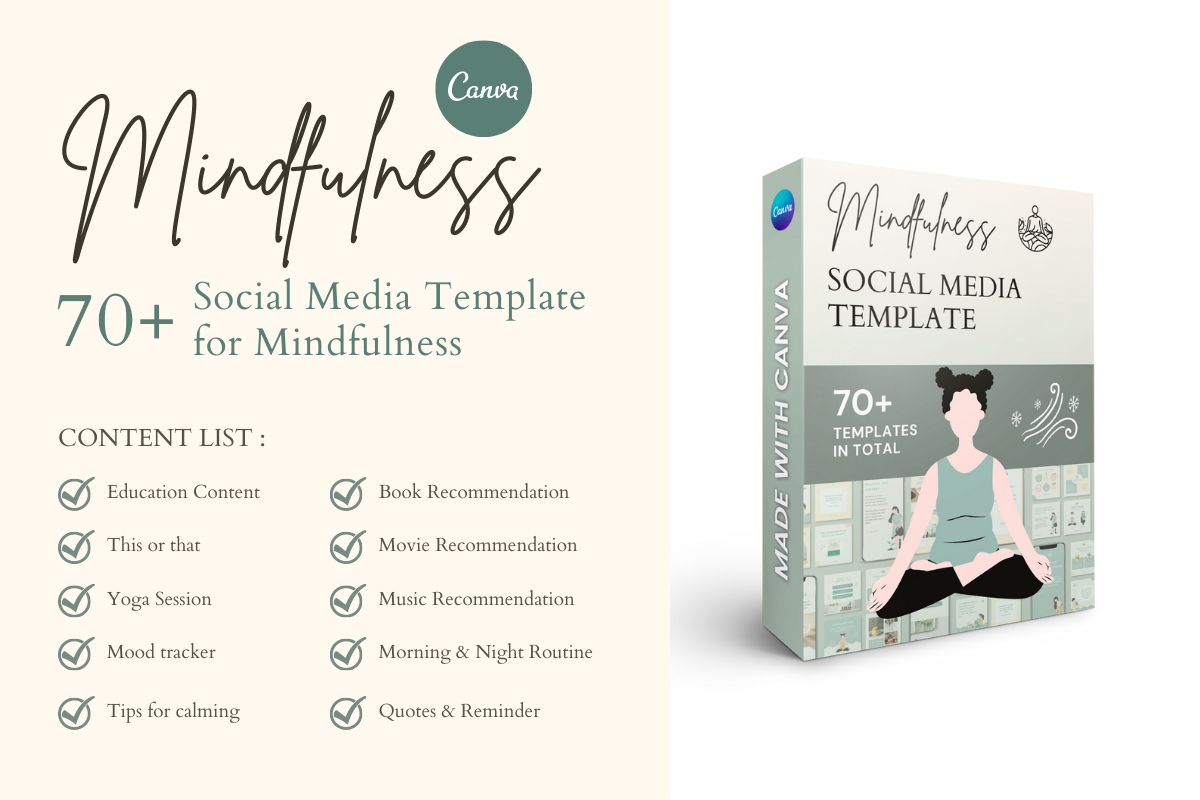 Mindfulness Bundle Canva Template, a Social Media Template by Kawalan ...