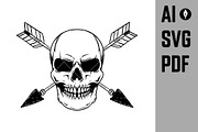 Skull with crossed arrows., an Object Illustration by Vectorhight