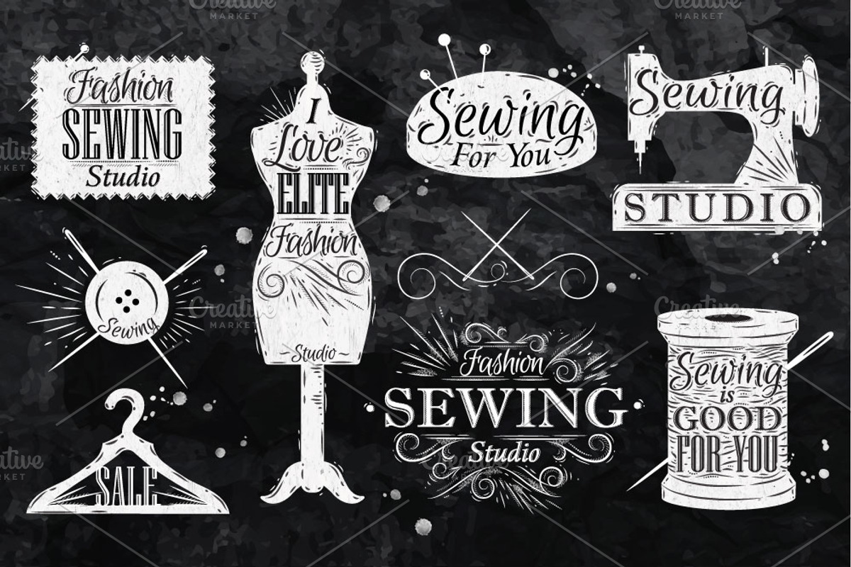 Retro sewing symbol, an Illustration by Anna