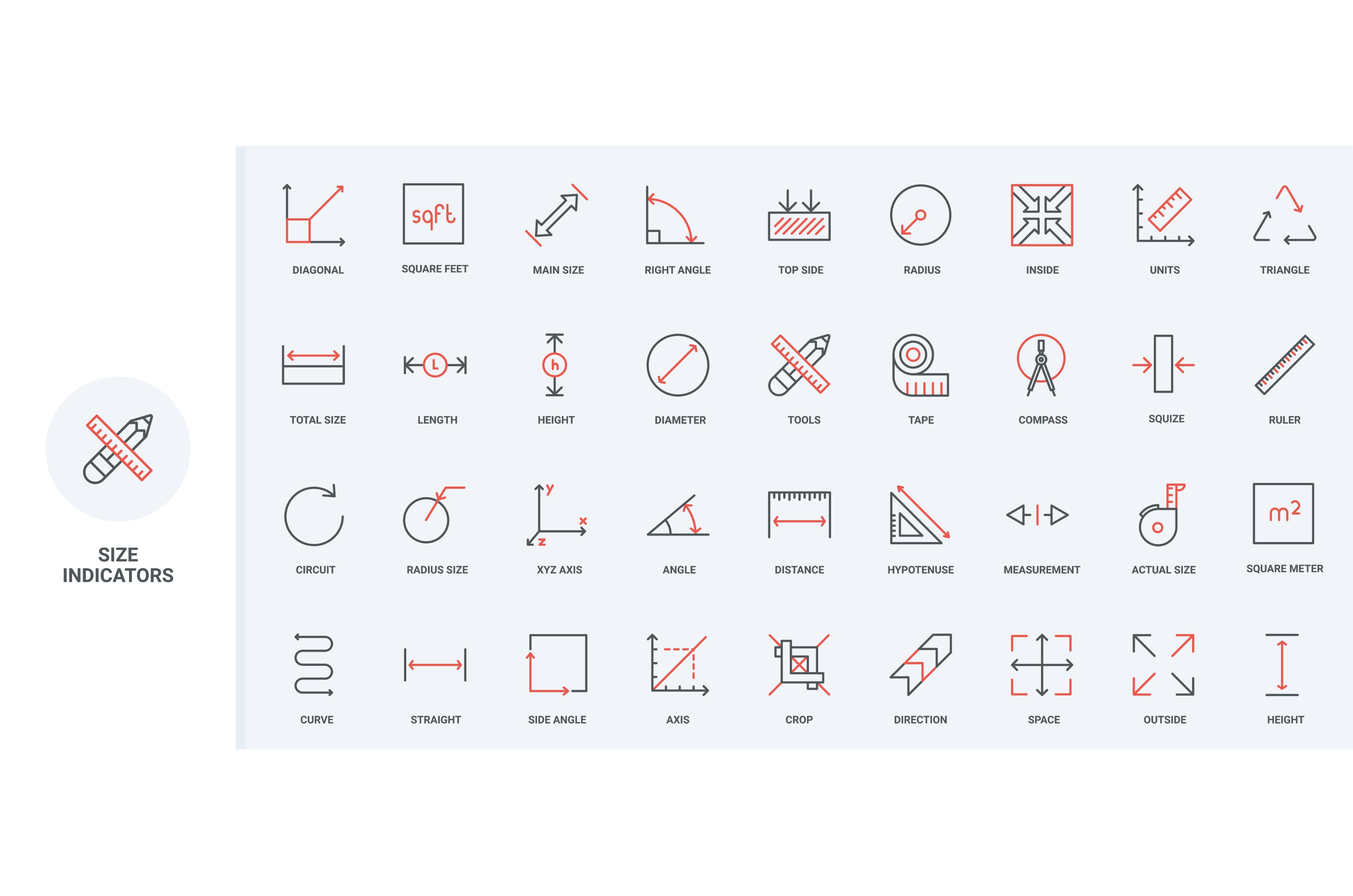 Size dimension arrows icons, an Object Illustration by Lemberg Vector