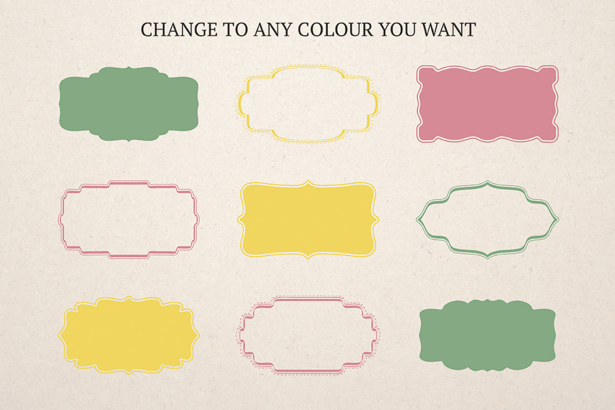 Label & Frame Shapes - Ai, EPS & PNG, an Object Graphic by Studio W&W