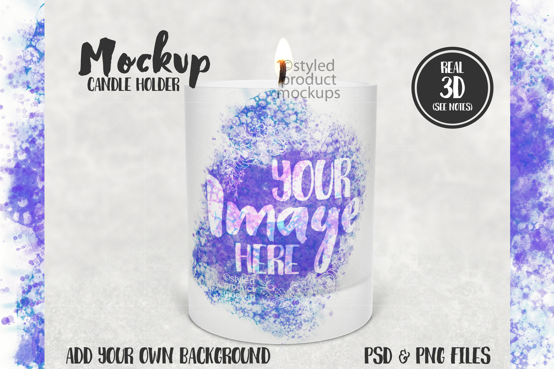 Dye sublimation frosted glass candle, a Product Mockup by ...