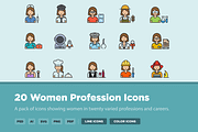 20 Woman Profession Icons, an Icon by Creative VIP
