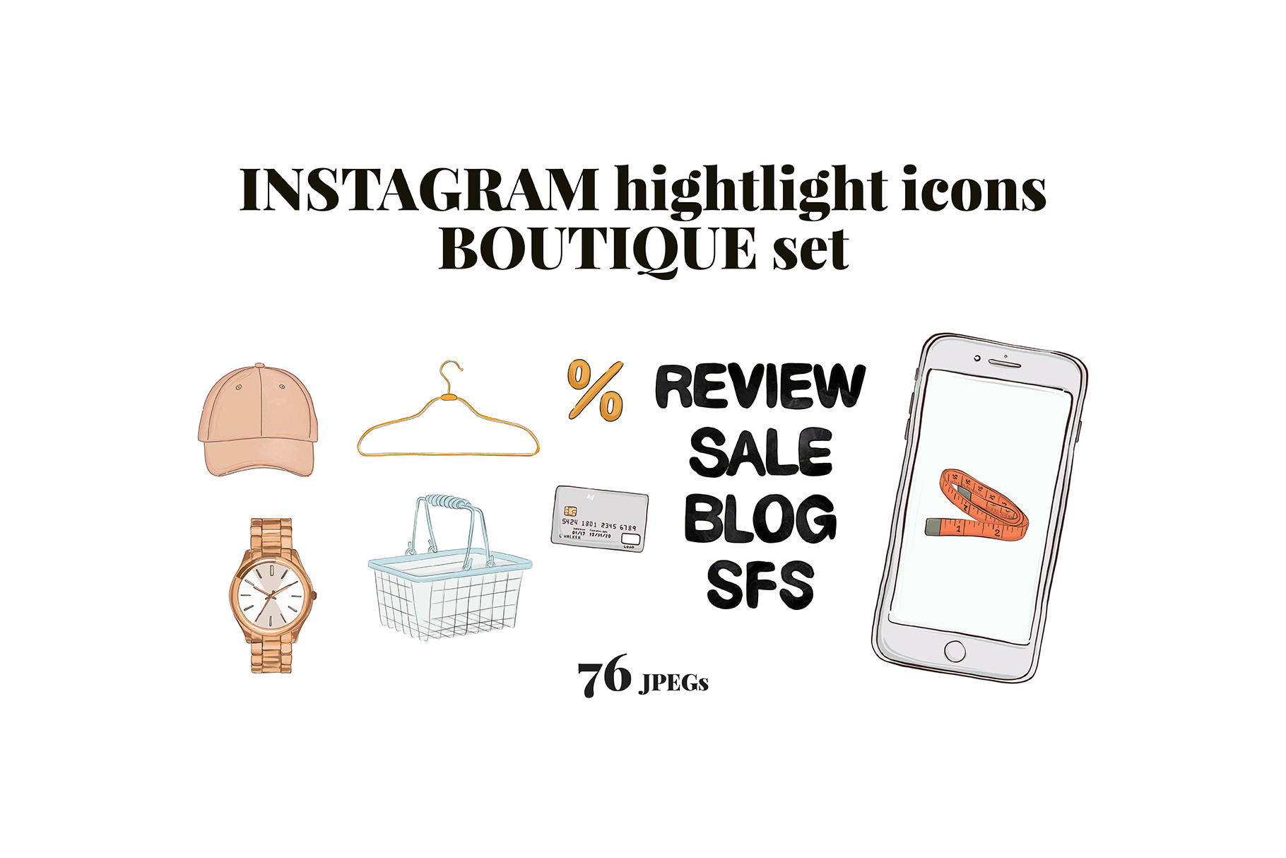 Shopping icons set eCommerce png insta