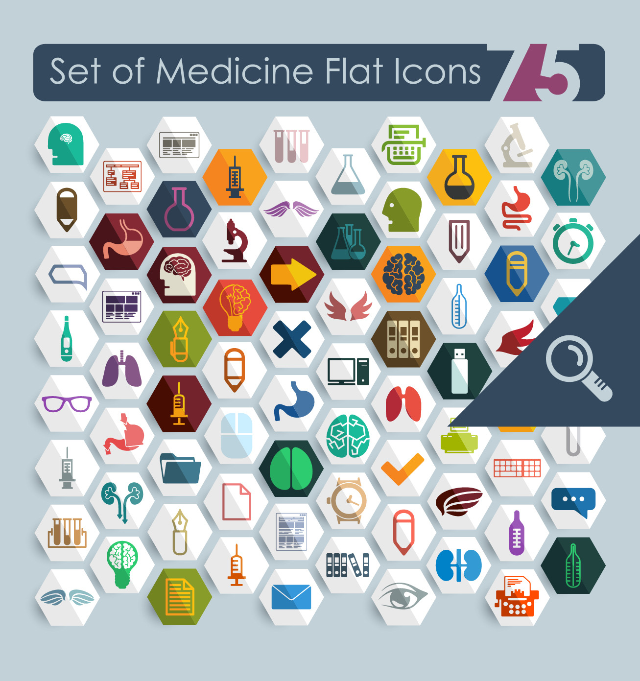 75 MEDICAL flat icons, an Icon by Palau