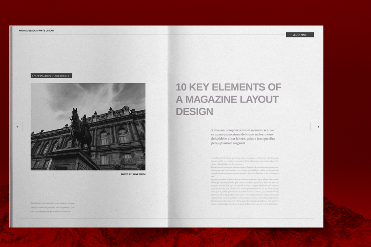 Grayscale Magazine Layout | Creative Market