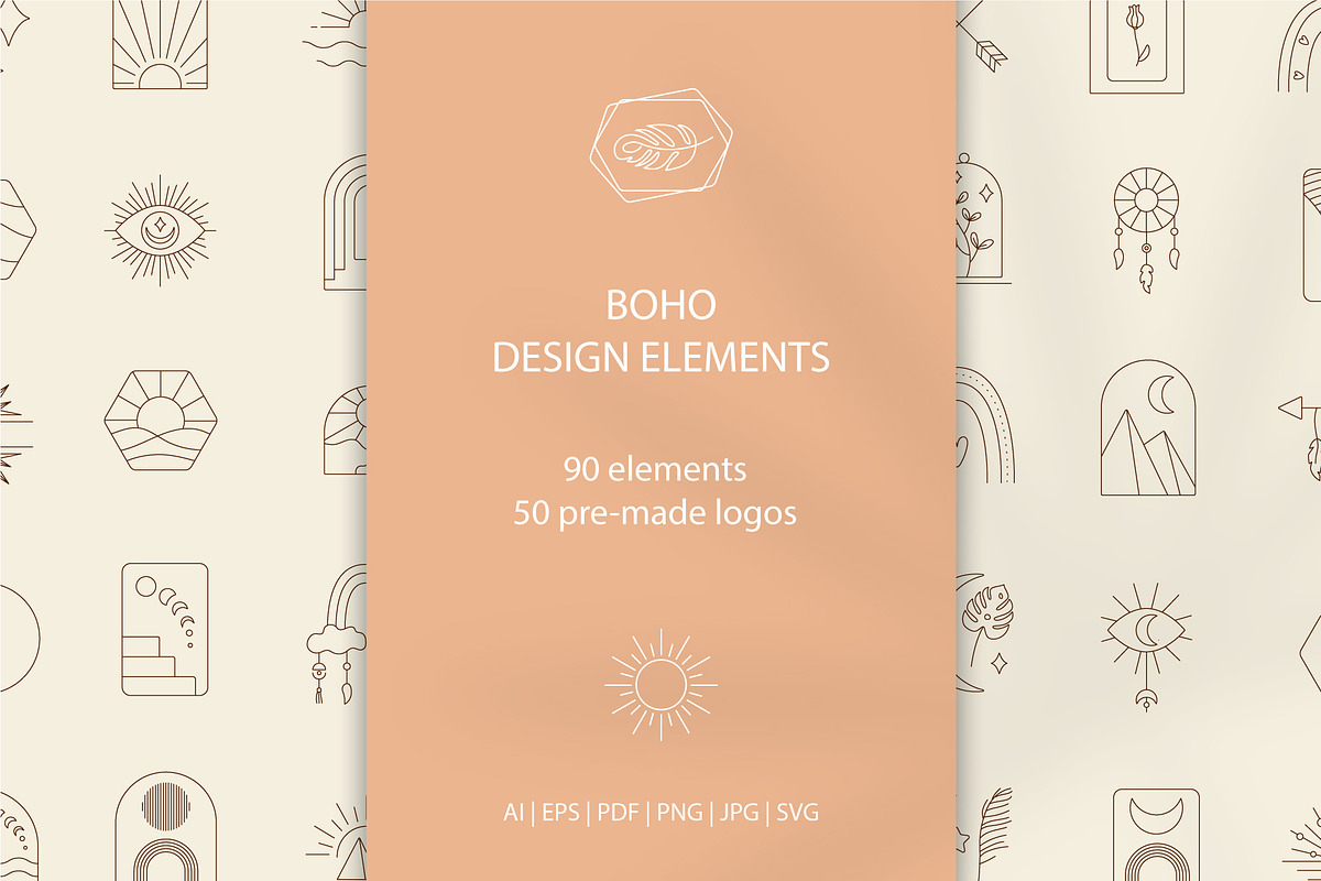 Boho logo design elements - vector, a Branding & Logo Template by GapArt