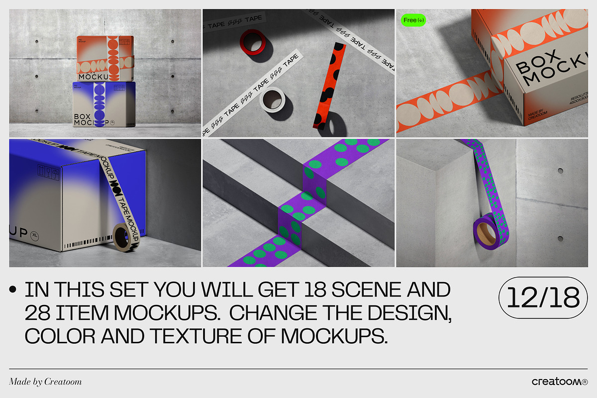 Duct tape & Box mockups, a Packaging Mockup by Creatoom