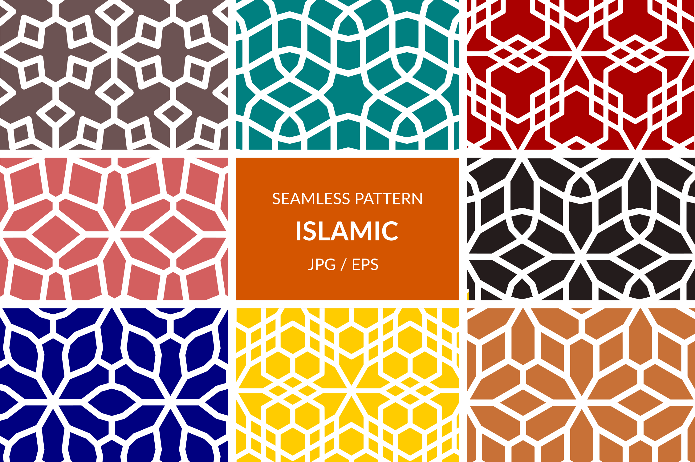 Seamless Islamic patterns, a Pattern Graphic by Neopat