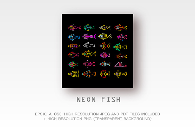 Neon Fish Icons, an Icon by danjazzia
