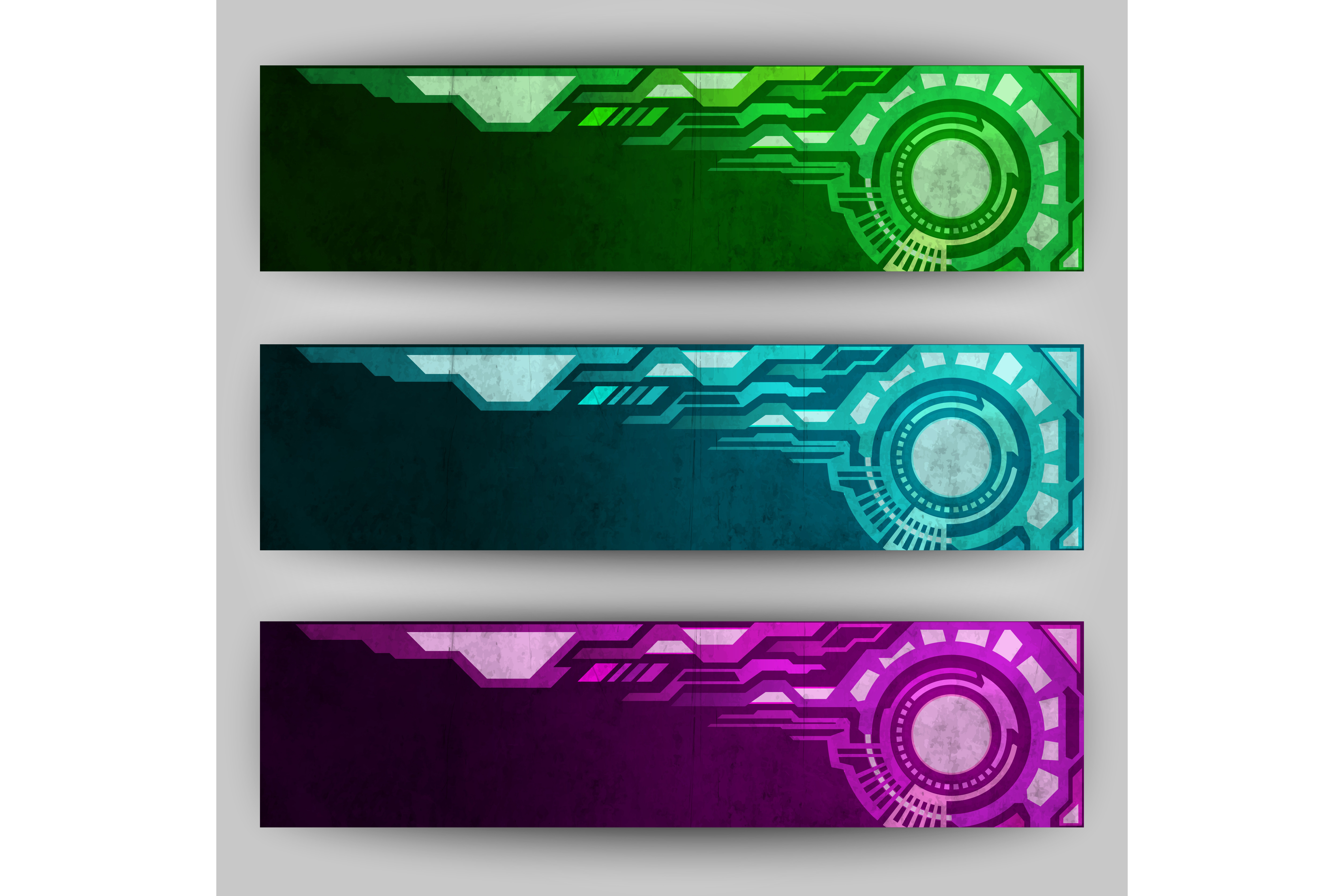 Abstract tech banners scratched, a Templates & Theme by NickSorl Shop