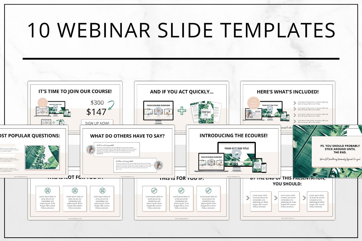 eCourse & Webinar Bundle | PPT Canva, a Presentation Template by Lady Boss Studio