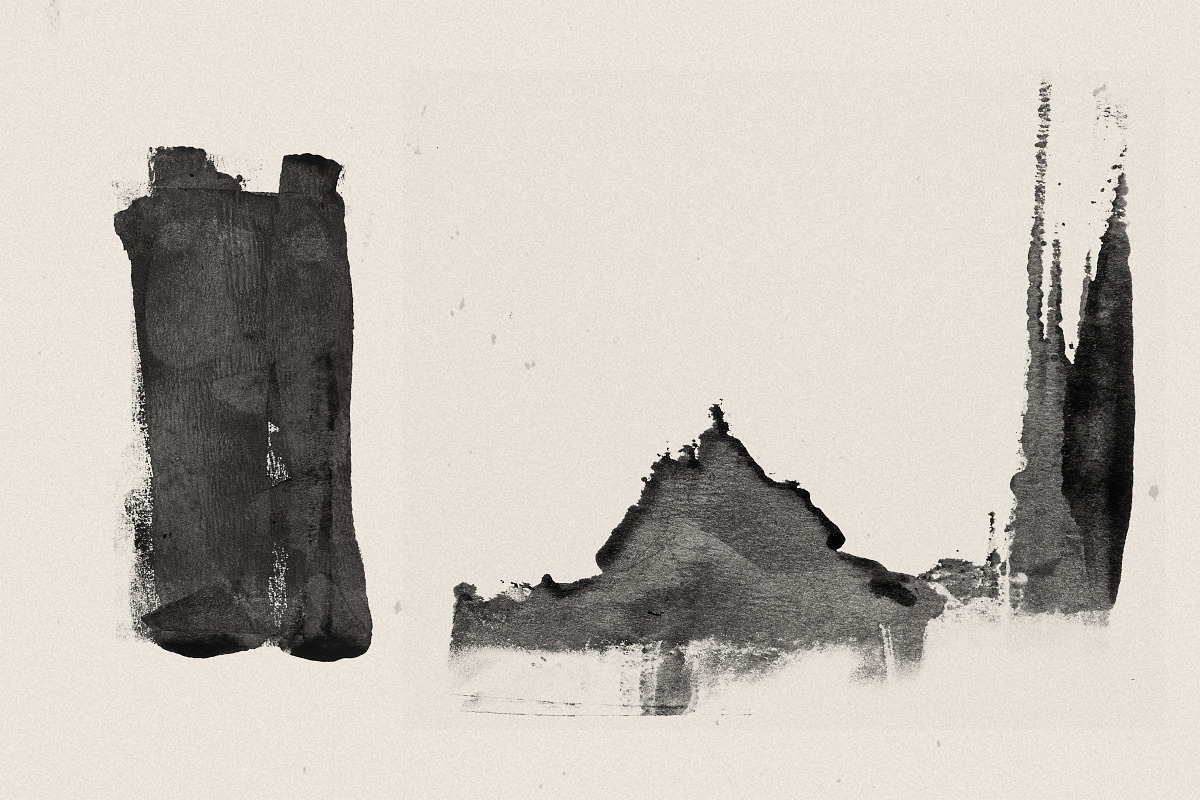 Sumi Brush Ink Textures, a Texture Graphic by Nashville Assets Co.