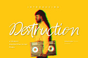 Destruction - Modern Script fonts, a Script Font by Nahar_std ...