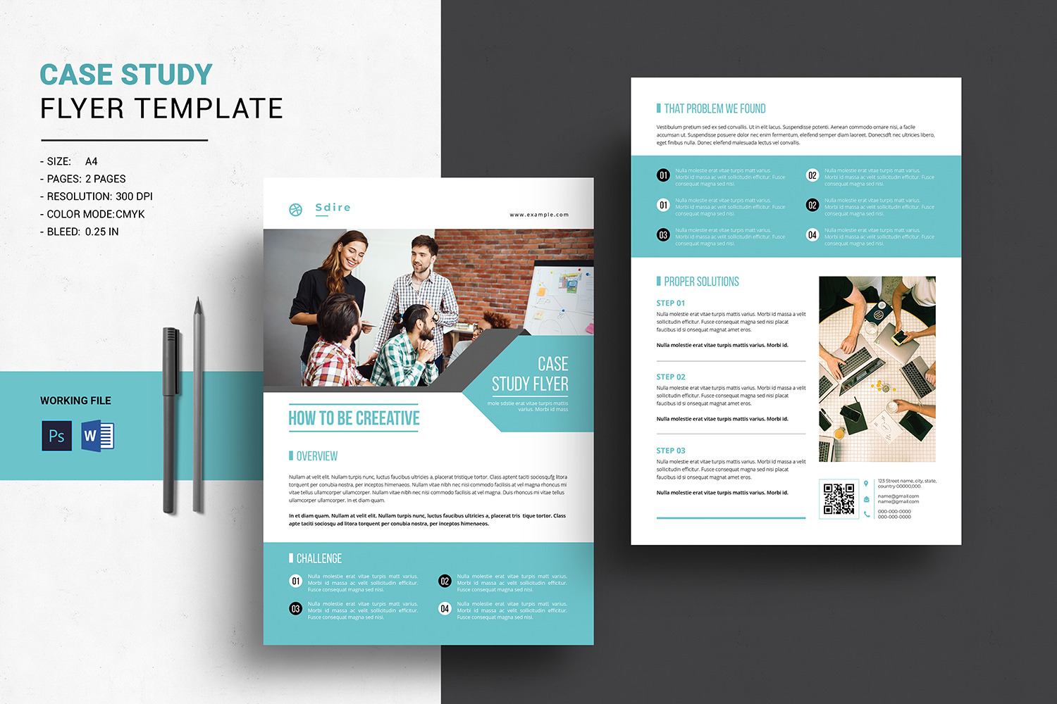 Case Study Flyer Template, a Flyer Template by crazyOWL
