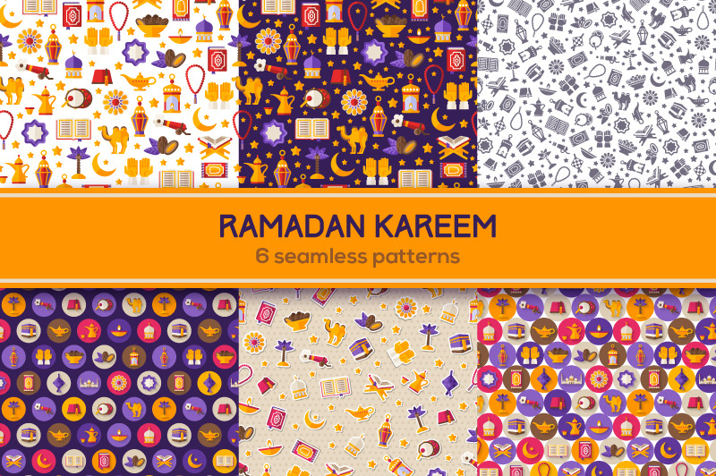 6 Seamless Ramadan Patterns, a Pattern Graphic by kotoffei | Creative ...