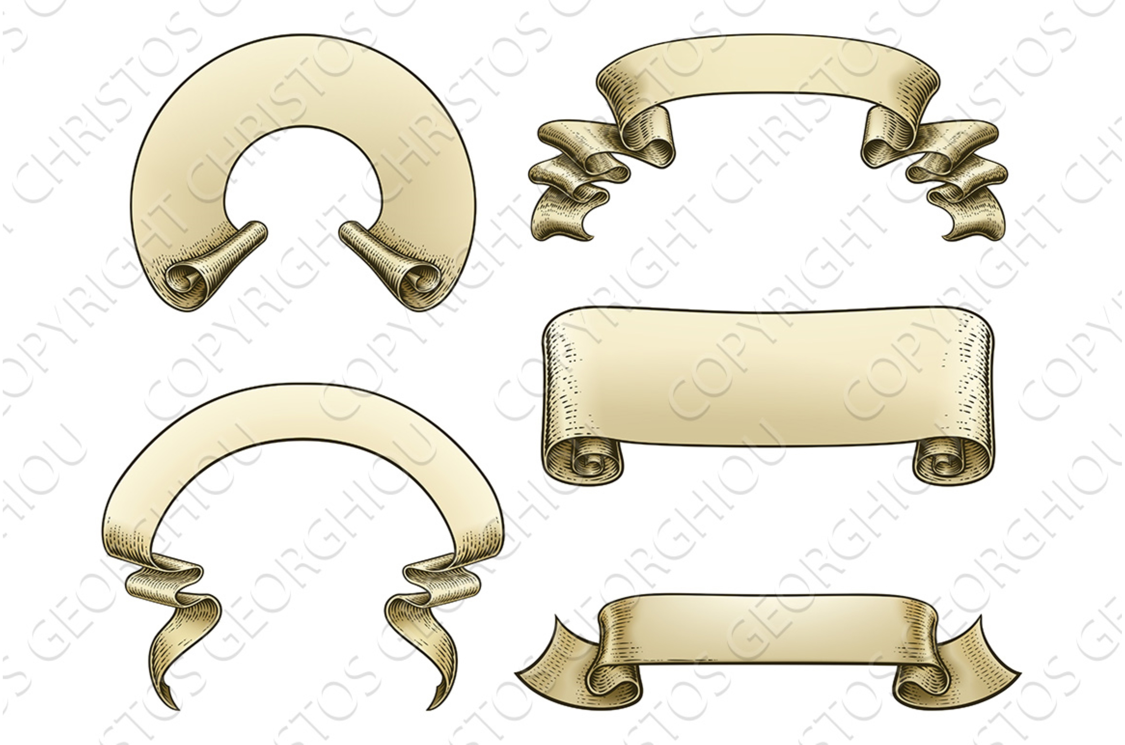 Scroll Paper Banner Parchment Flag, a Texture Graphic by Christos Georghiou