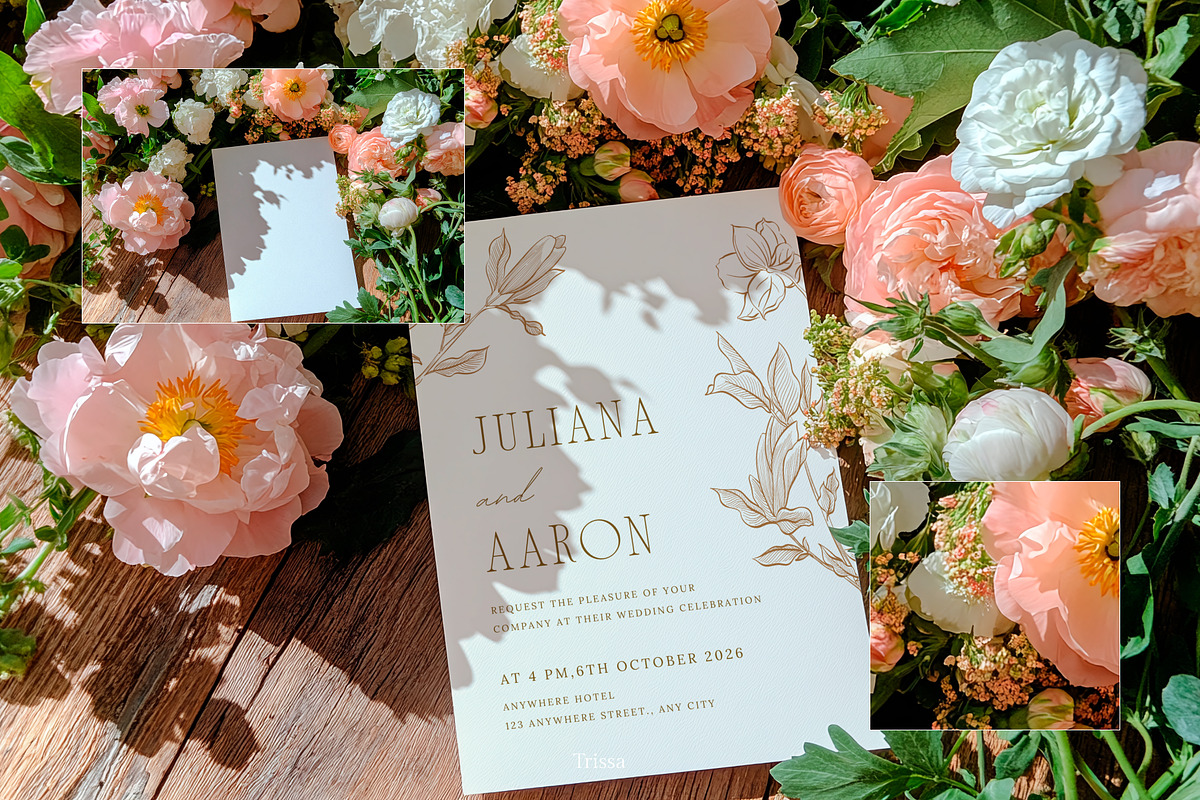 Spring card mockup, floral mockups