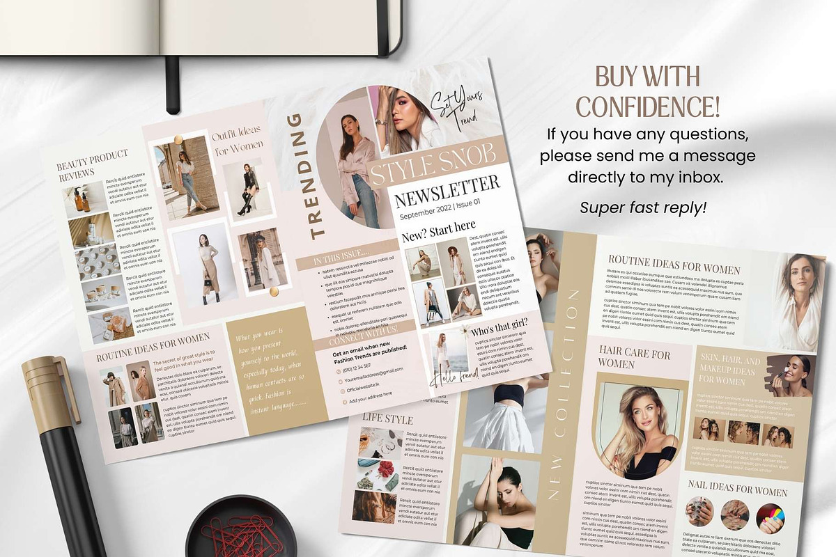 Canva Newsletter Template Cosmetics