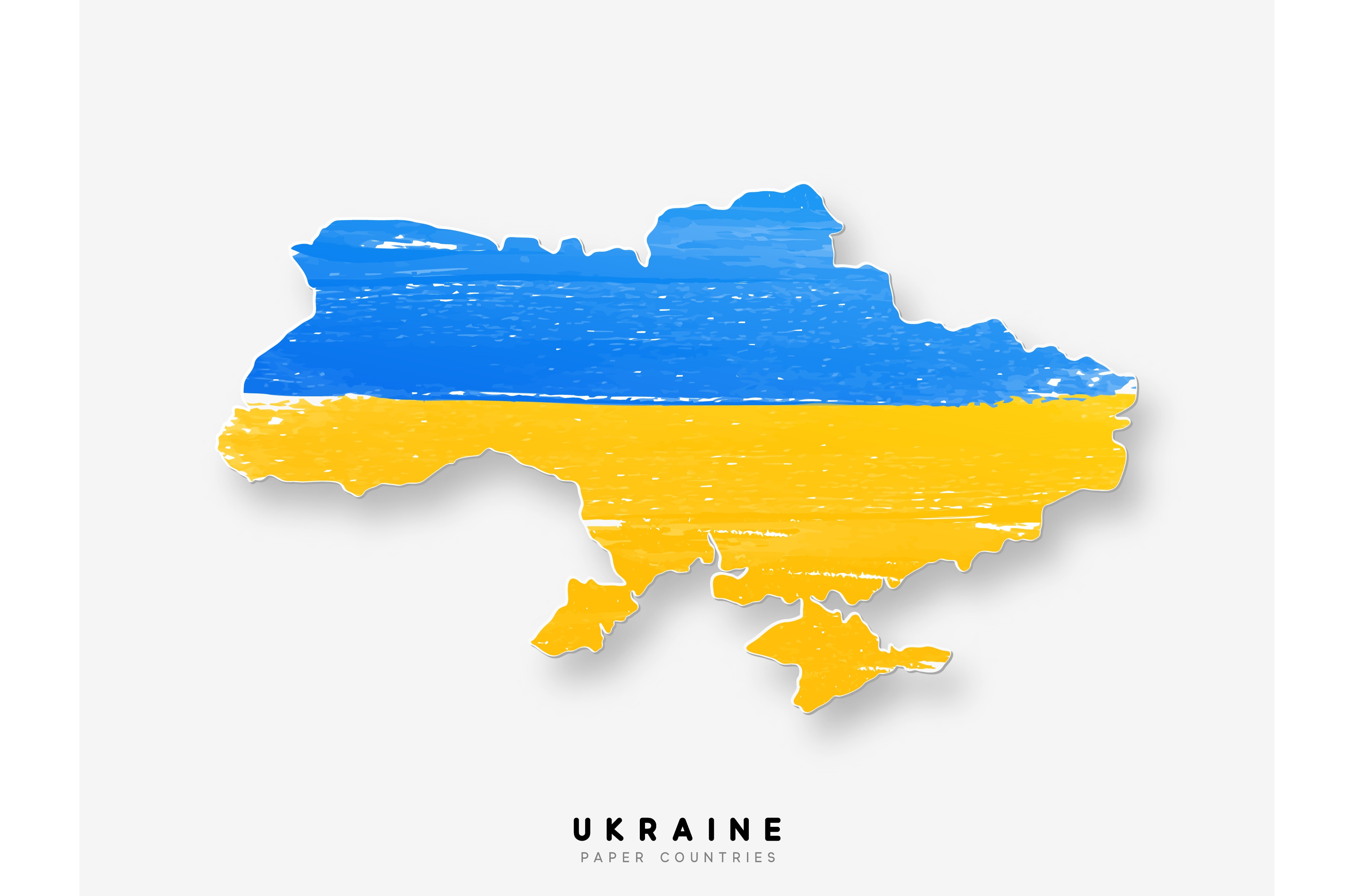 Ukraine map with flag of country., an Icon by Modern vector