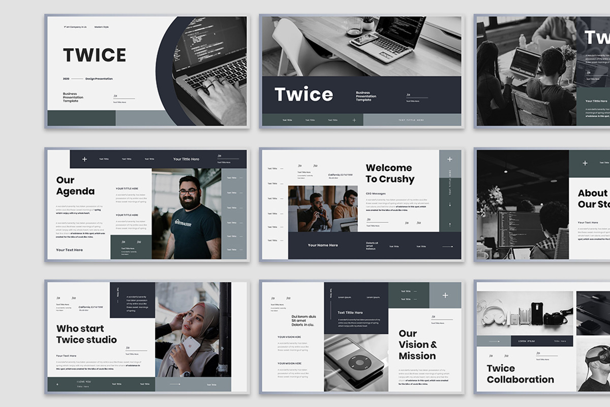 Twice - Powerpoint & Google Slide, a Presentation Template by Raseuki