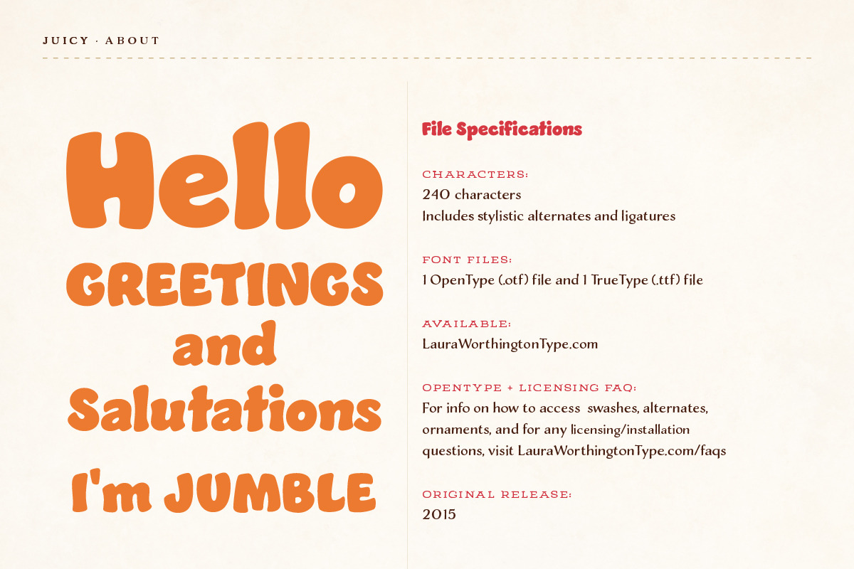 Jumble, a Sans Serif Font by Laura Worthington