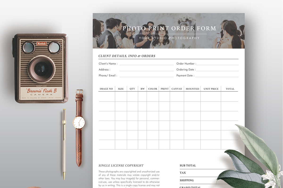 Photo Print Order Form Template, a Stationery Template by Bellenity Design