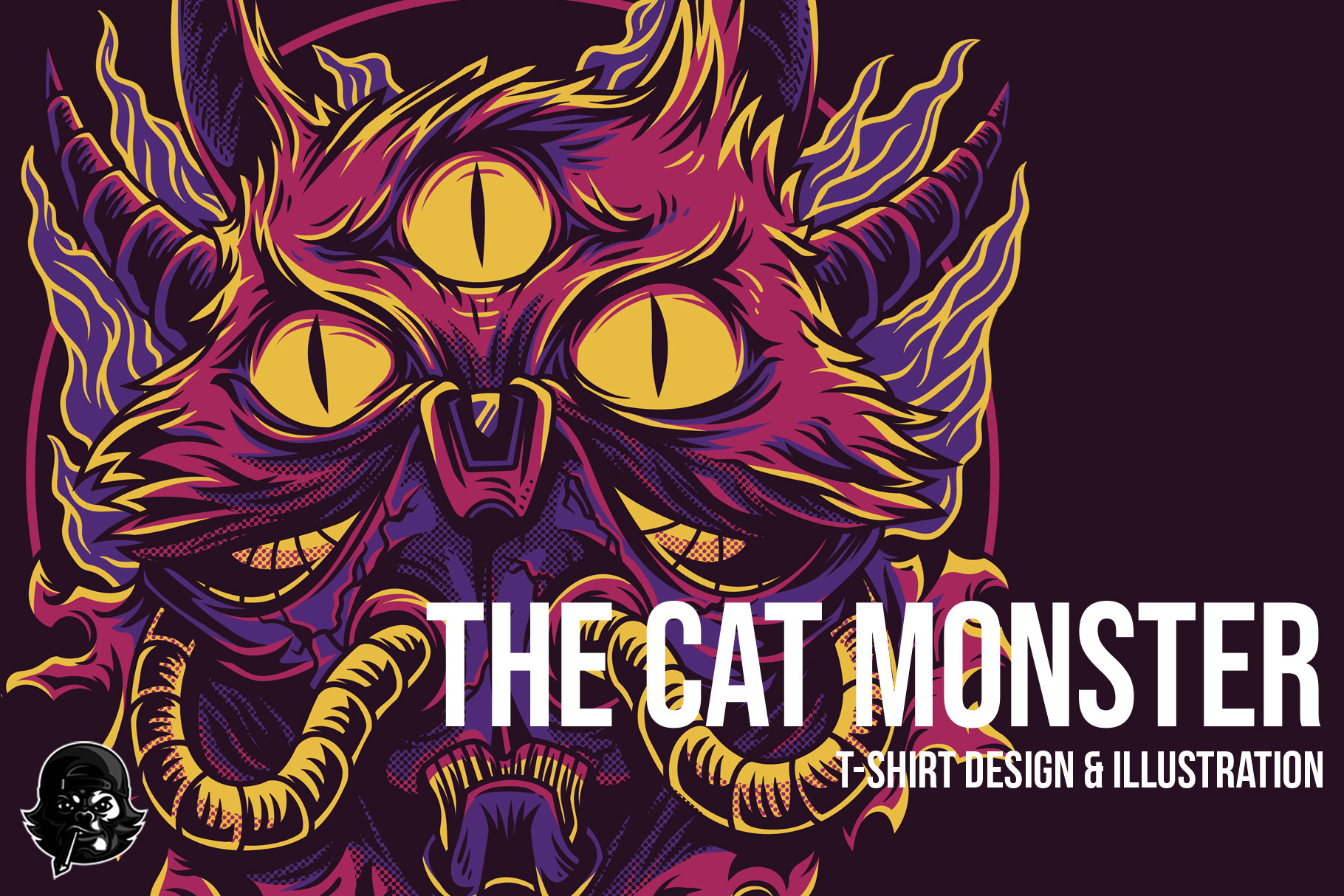 The Cat Monster Illustration, an Illustration by badsyxn
