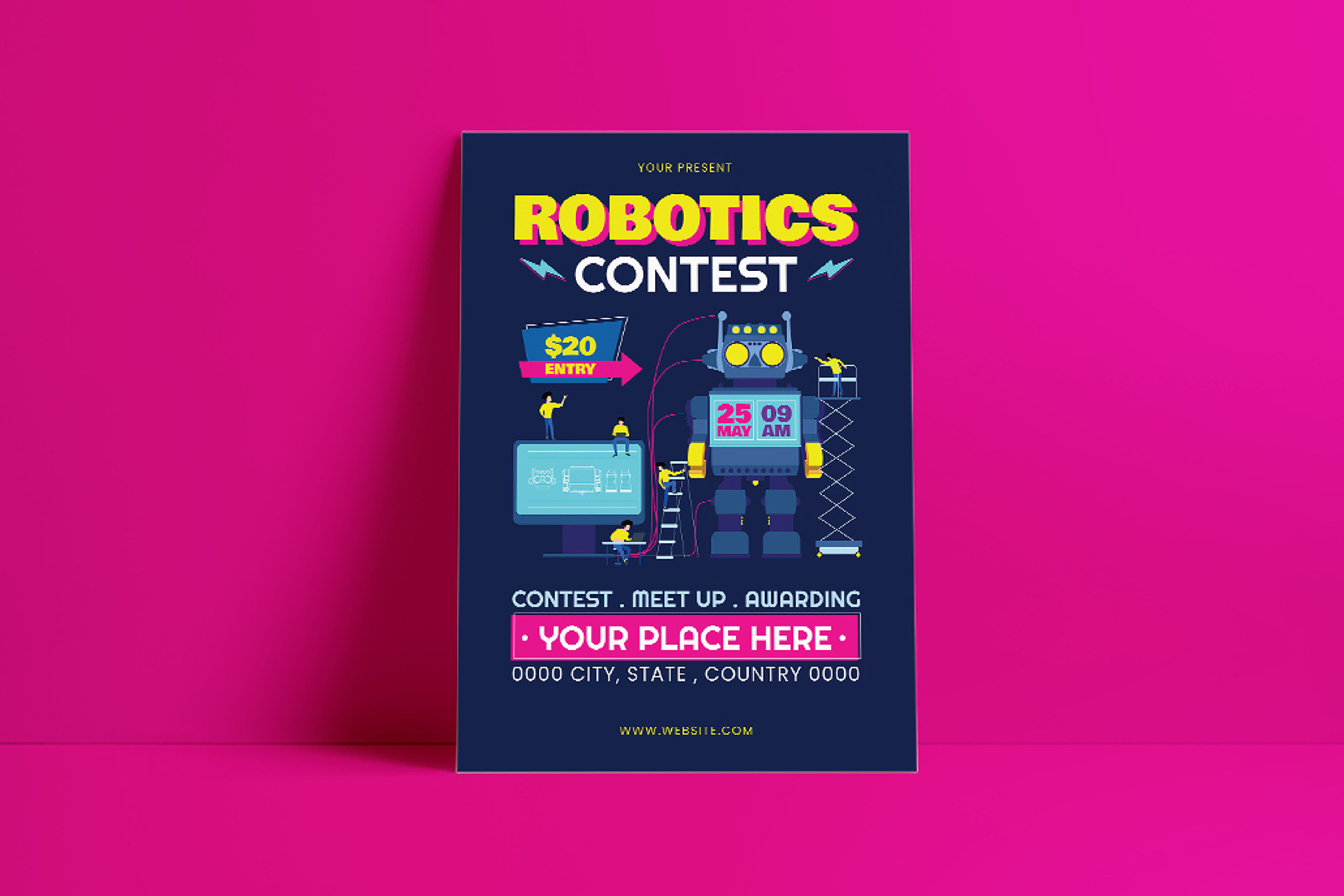 Robotic Contest Flyer | Flyer Templates ~ Creative Market