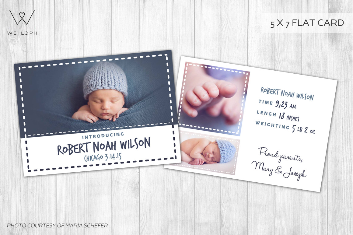 New born baby boy card template, a Card Template by We♡Loph | Creative ...