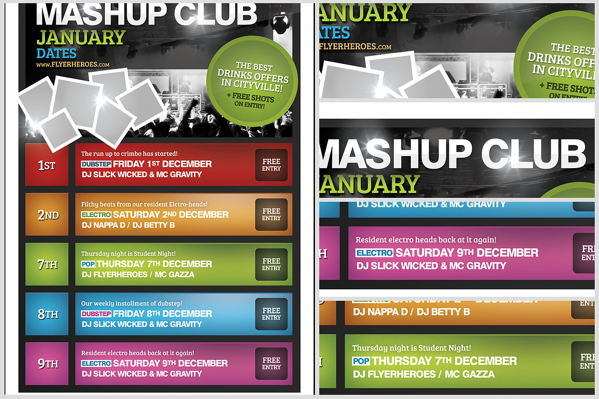 Mashup Club Poster Template, a Flyer Template by FlyerHeroes